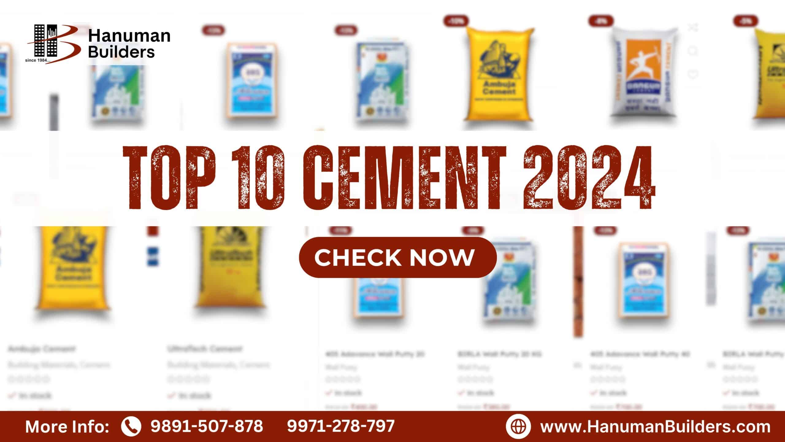 Top 10 Cement in India 2024: Best Brands for Construction